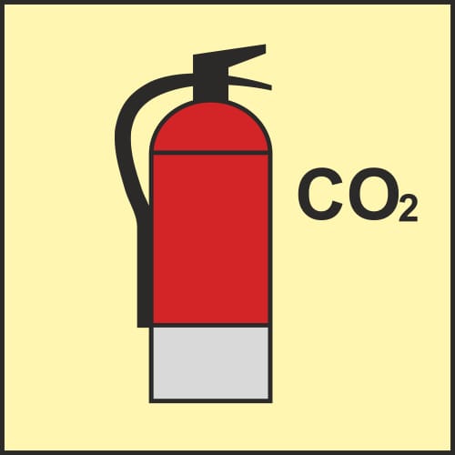 IMO Photoluminescent SafeSign "CO2 fire extinguisher" " Collinder® Labelling System
