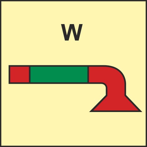 IMO Photoluminescent SafeSign "Water fog applicator" " Collinder® Labelling system