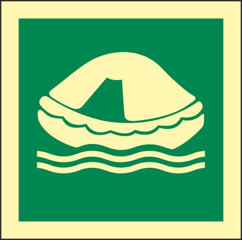 IMO Photoluminescent SafeSign "Liferaft" " Collinder® Labelling System