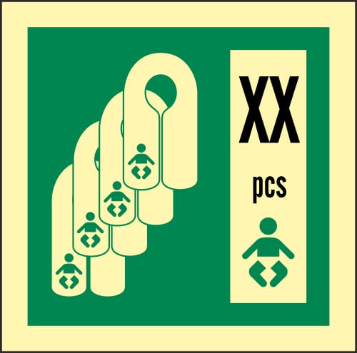 IMO Photoluminescent SafeSign "Lifejackets Infants" " Collinder® Labelling System